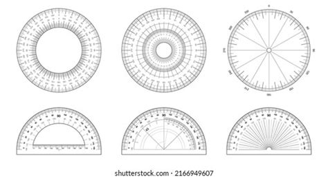 Protractor Ruler Angle Measurement Tool Circular Stock Vector Royalty