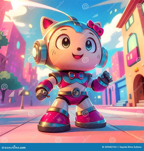 Cute Robot Girl Modern Technology Ai Generated Stock Illustration Illustration Of Smile