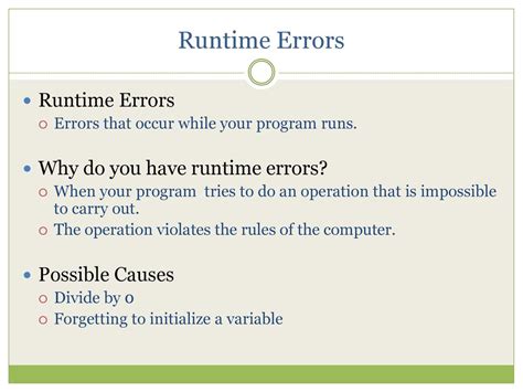 Understand Different Types Of Programming Errors Ppt Download