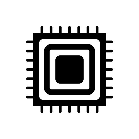 Chip Vector Icon Microchip Illustration Symbol CPU Sign Core Logo