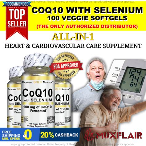 Coq10 With Selenium 100mg Original All In 1 Heart And Cardiovascular Care Dietary Supplement
