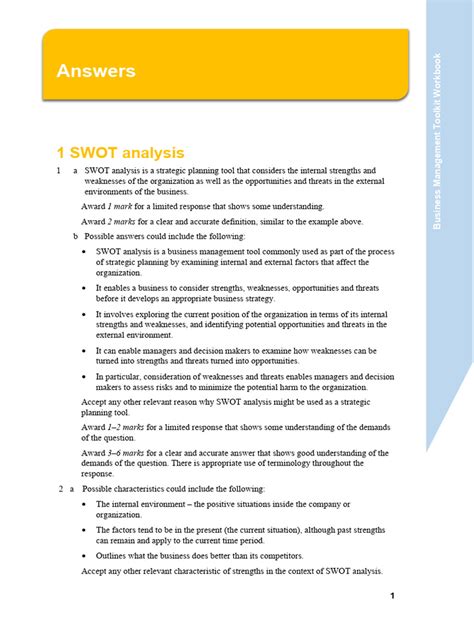 Business Management Toolkit Workbook 9781398358409 Answers Pdf