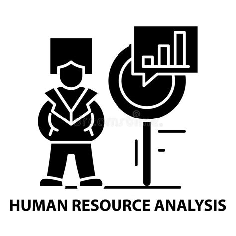Human Resource Analysis Icon Black Vector Sign With Editable Strokes Concept Illustration