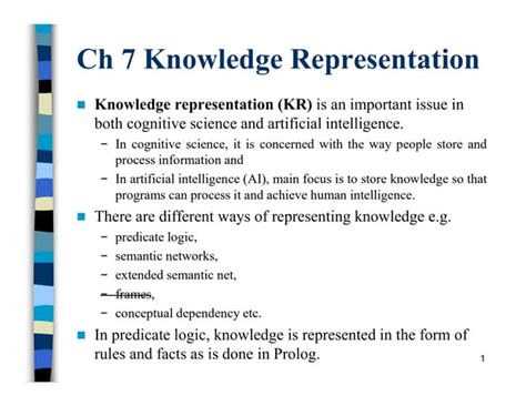 Ch 7 Knowledge Representation Pdf Artificial Intelligence Technology And Computing