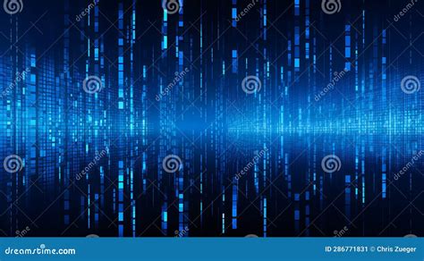 Mysterious Cryptic Blue Binary Code Background Stock Illustration