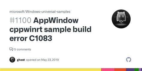 Appwindow Cppwinrt Sample Build Error C Issue Microsoft Windows Universal Samples