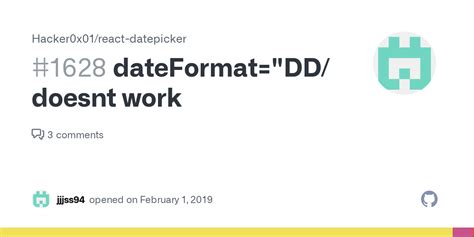 Dateformatddmmyyyy Doesnt Work · Issue 1628 · Hacker0x01react Datepicker · Github