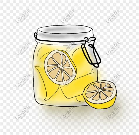 여름 음식 손으로 그린 레몬