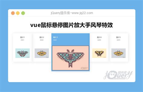 Vue鼠标悬停图片放大手风琴特效