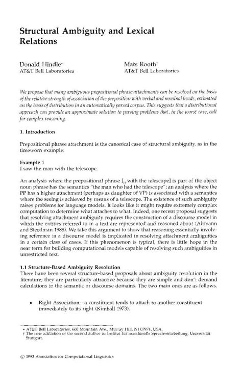 Pdf Structural Ambiguity And Lexical Relations Dokumen Tips