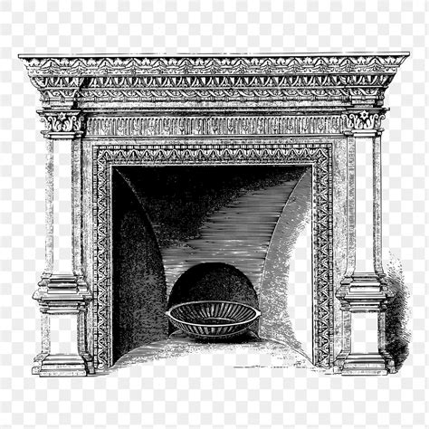 Ornate Fireplace Png Sticker Interior Free Png Rawpixel