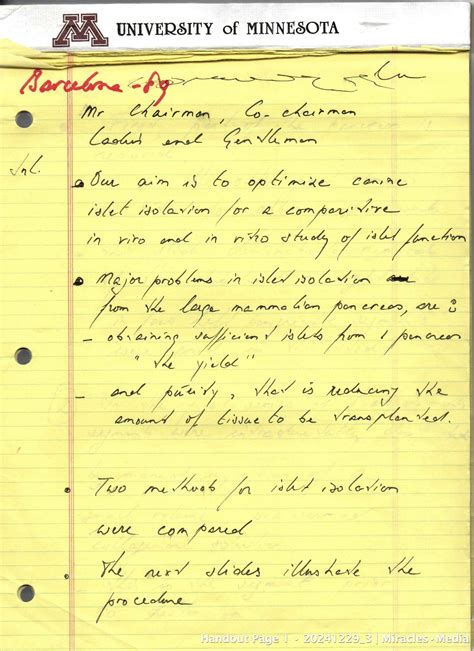 Pancreatic Islet Isolation In Uw Solution And Transplantation • Esot 1989 Talk • 1memo 20241229