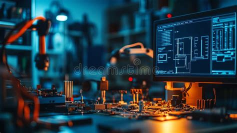 A Robotics Lab With Circuits Soldering Tools And A Programming Stock