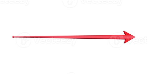 3d Long Red Arrow Pointing Right Left Up Down For Direction Indication