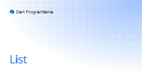 List Dart Programlama