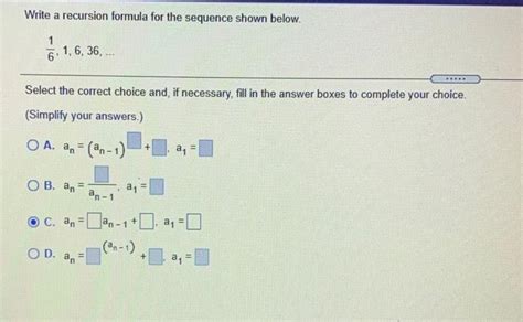 Solved Write A Recursion Formula For The Sequence Shown Chegg Com