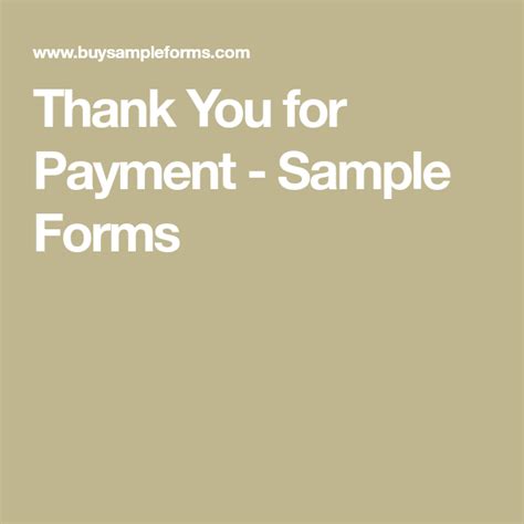 Thank You For Payment Sample Forms Payment Thank You Sample