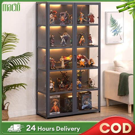 【new】🔥 Bamboo Display Cabinet Glass Acrylic Showcase Lego Building