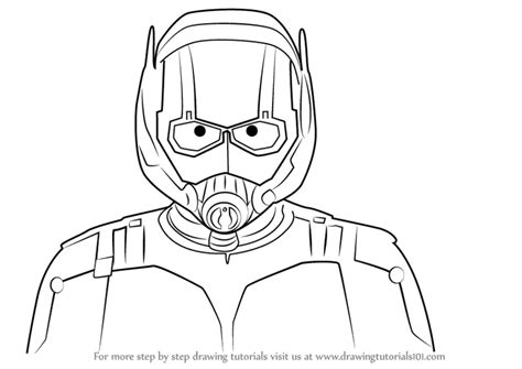 Learn How To Draw Ant Man Face Marvel Comics Step By Step Drawing Tutorials