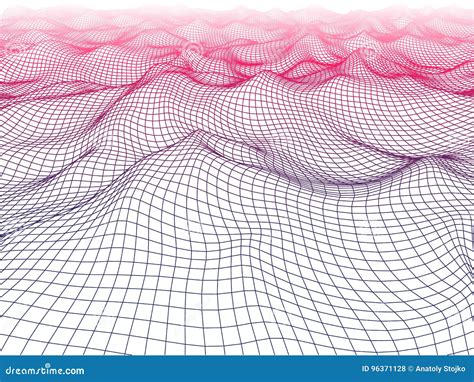 3d Digital Color Wave Mesh Futuristic Vector Concept Stock Vector Illustration Of Background