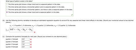 Solved Consider The Following Time Series Data A