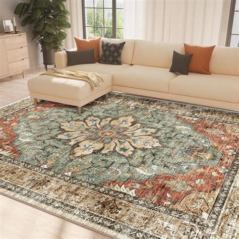 Releany 8x10 Area Rugs 8x10 Washable Rug Non Slip Rugs For Living Room Kitchen