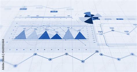 Financial Business Charts Graphs And Diagrams 3d Illustration Render Stock Market Infographics