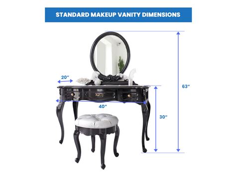 Makeup Vanity Dimensions Sizes Guide Designing Idea