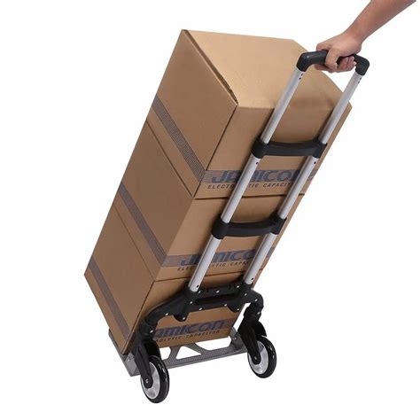 Aluminum Folding Luggage Cart Folding Trolley With Telescoping Handle
