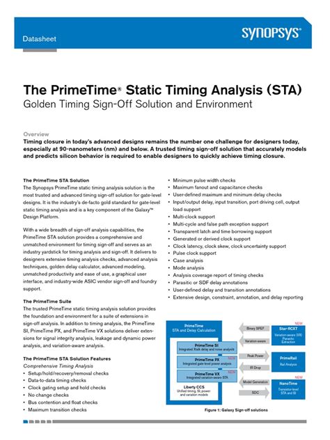 Primetime Synopsys Pdf Electrical Engineering Design