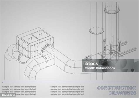 건설 도면 3d 금속 구조 파이프 파이핑 가리기에 대한 스톡 벡터 아트 및 기타 이미지 가리기 개발 건설 기계류 Istock