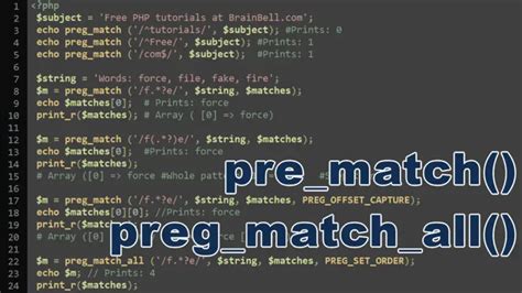 Pattern Matching With Pregmatch And Pregmatchall In Php Brainbell