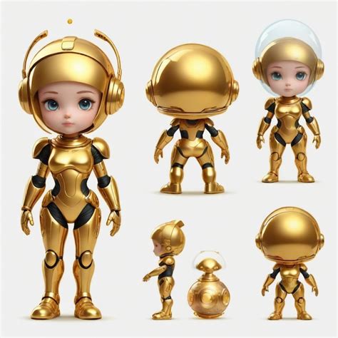 Golden Armored Android Boy Vectors And Illustrations For Free Download