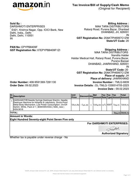Needle Cutter Invoice Pdf