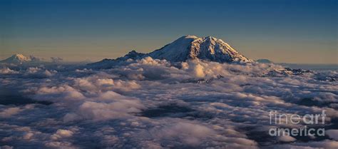 Rainier Hood Adams And St Helens From The Air Photograph By Mike Reid