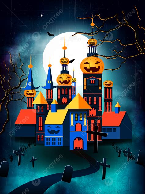 할로윈 밤 깊은 숲 호박 유령의 집 삭제 표시 배경 할로윈 귀신의 집 호박 배경 일러스트 및 사진 무료 다운로드 Pngtree