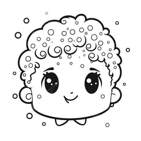 귀여운 만화 아기의 머리 색칠 페이지 개요 스케치 드로잉 벡터 반짝이 그림 반짝이 개요 반짝이 스케치 PNG 일러스트 및