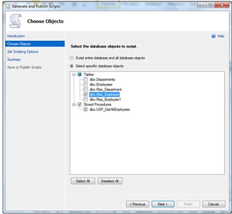 Export Tables And Stored Procedures In Sql Server