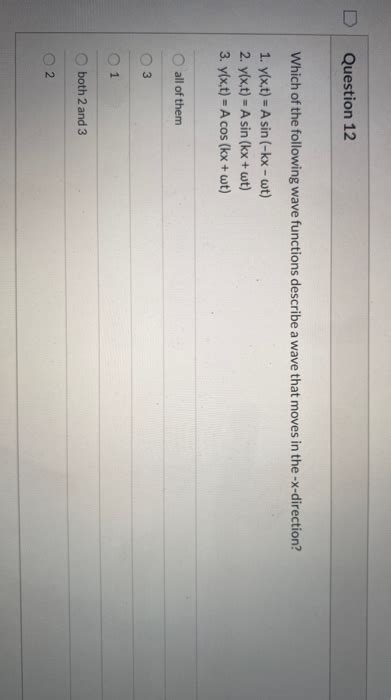 solved question 12 which of the following wave functions