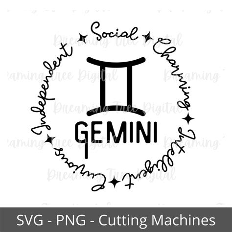 Gemini Zodiac Sign Svg Zodiac Svg Gemini Gift Instant Download Etsy