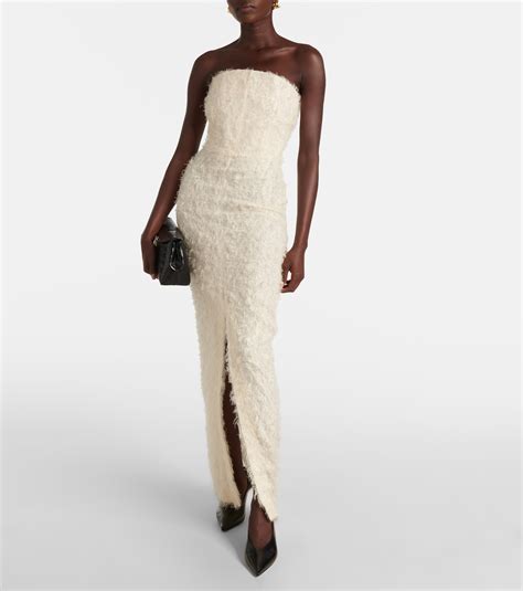 화이트 스트랩리스 필 쿠페 맥시 드레스 Toteme Mytheresa