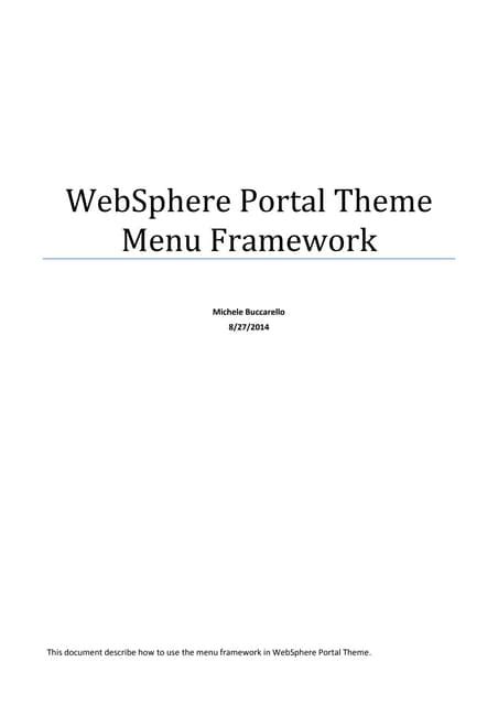 Websphere Portal Theme Menu Framework Pdf