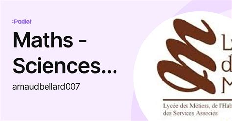 Maths Sciences Bellard Arnaudbellard007 Profile Padlet