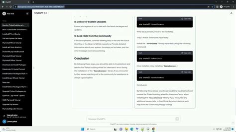 Pip Install Transformers Failed Building Wheel For Tokenizers Youtube