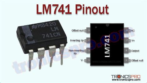 Lm741 Op Amp Ic Pinout Datasheet Tronicspro