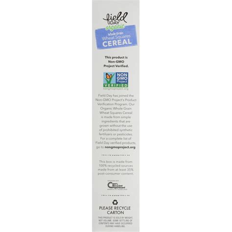 Field Day Cereal Organic Whole Grain Wheat Squares Same Day Delivery