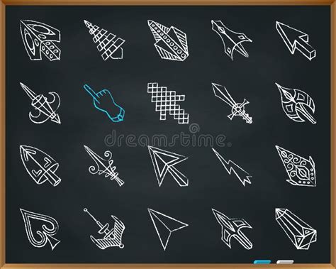 Mouse Cursor Color Silhouette Icons Vector Set Stock Vector Illustration Of Cursor Icon
