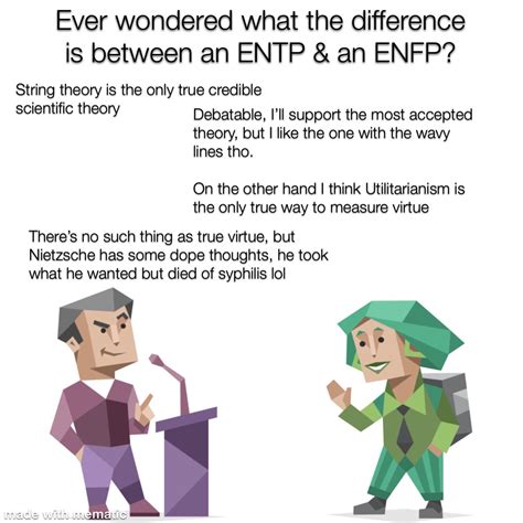 The Difference Between An Entp And An Enfp R Mbtimemes