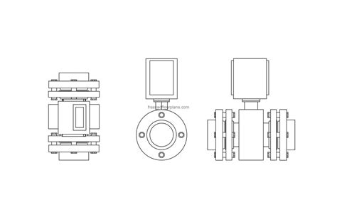 Electromagnetic Flow Meter Free CAD Drawings