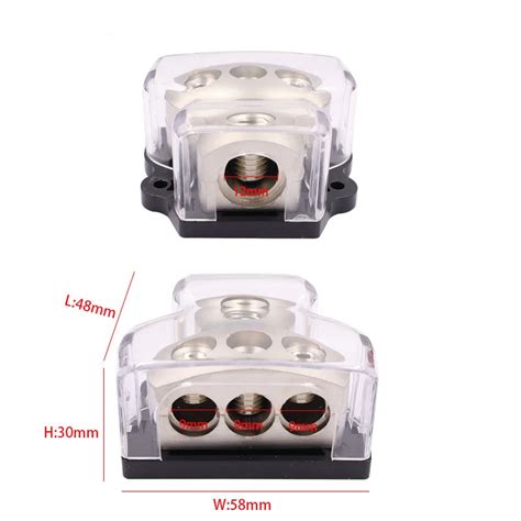 3 Way Power Distribution Block 1x 0 Gauge In 3x 4 Gauge Out Amp Power Distribution Ground